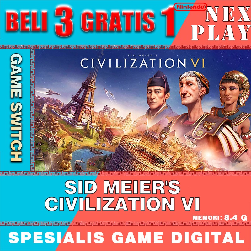 Jual Sid Meier's Civilization VI Nintendo Switch Digital Game （BELI 3 ...