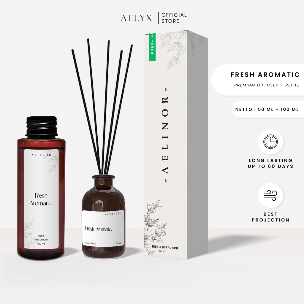 Jual Reed Diffuser Aelinor Bundle Fresh Aromatic Pengharum Ruangan Aromaterapi Pewangi Ruang ...