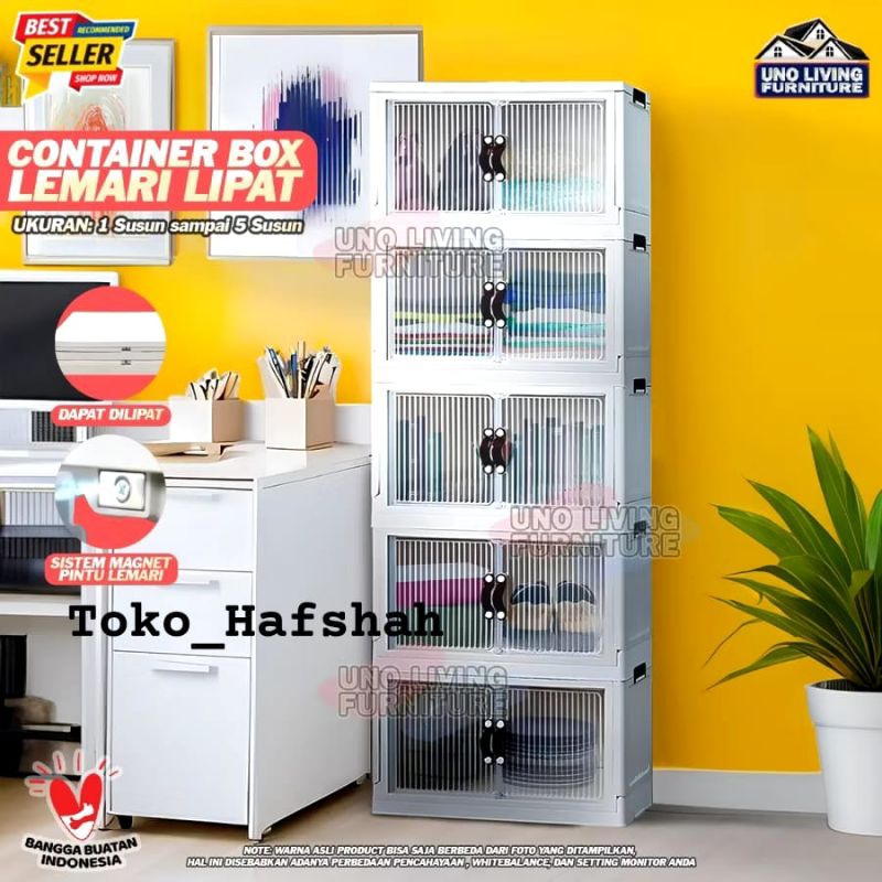 Jual Container Box Lipat Lemari Susun Plastik Serbaguna Fawsline Lemari ...