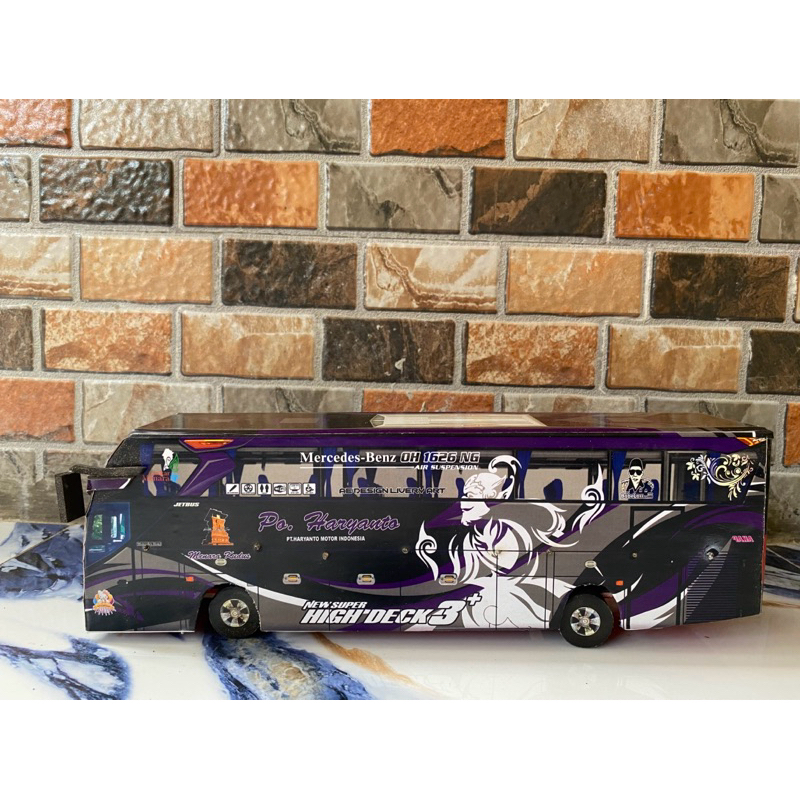 Jual Mainan Miniatur Bus Telolet Basuri Full Lampu PO HARYANTO | Shopee ...