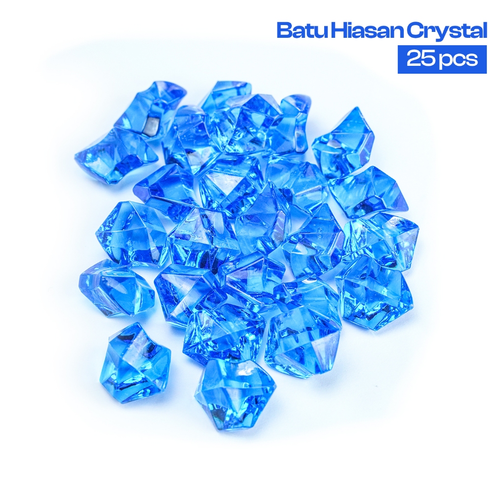 Jual Batu Hiasan Akuarium 25Pcs Model Crystal Batu Hias Akuarium Biru ...