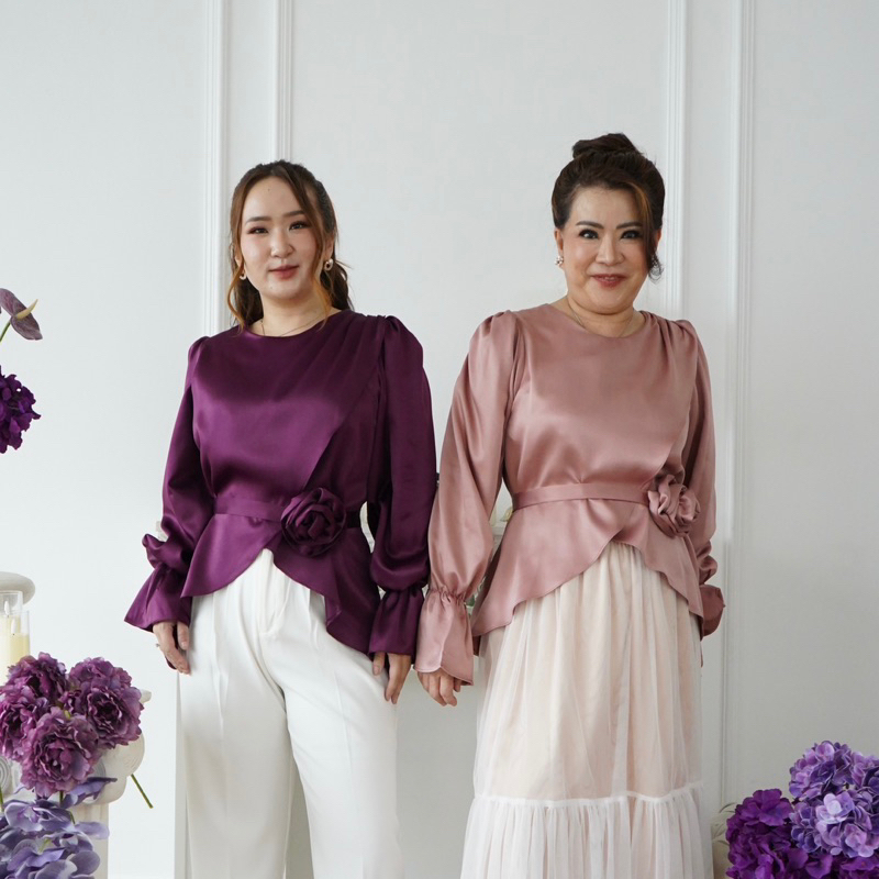 Jual (Victoria Wear House) Layla Top - Baju Atasan Satin Lengan Panjang ...