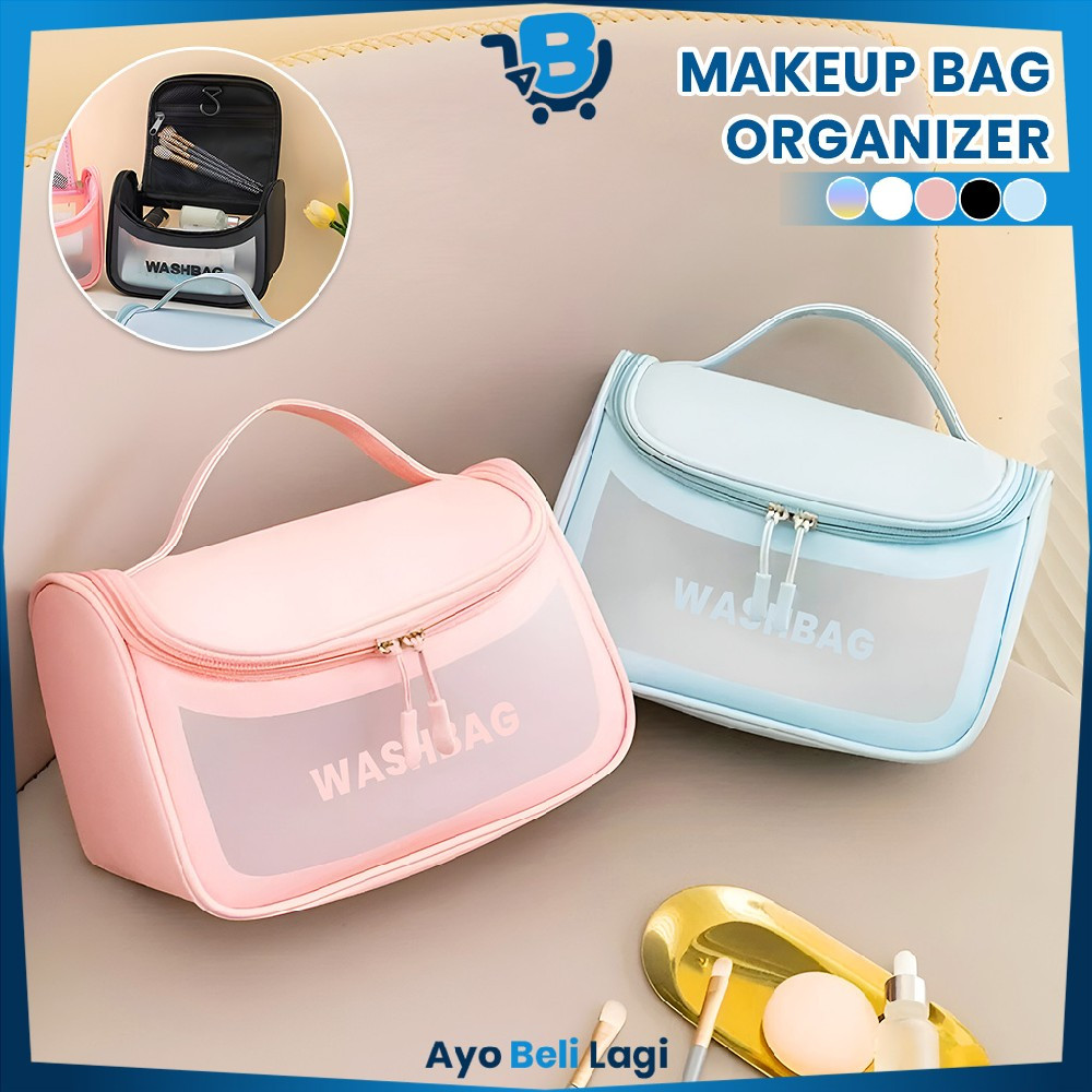 Jual Washbag Transparan Serbaguna Travel Pouch / Tas Kosmetik Make Up ...
