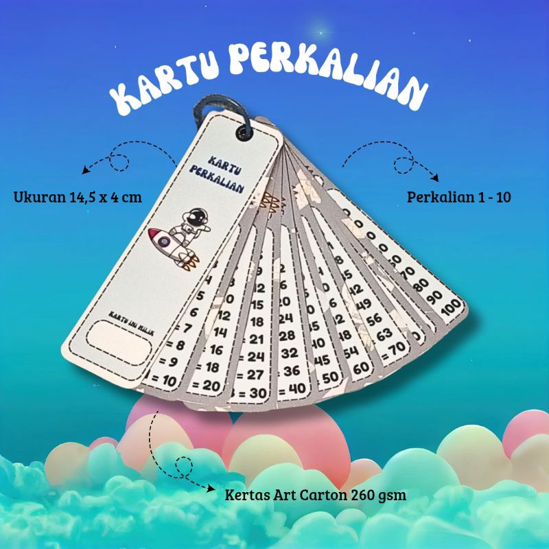 Jual Flash Card - Kartu Matematika - Kartu Perkalian 1 - 10 | Shopee ...