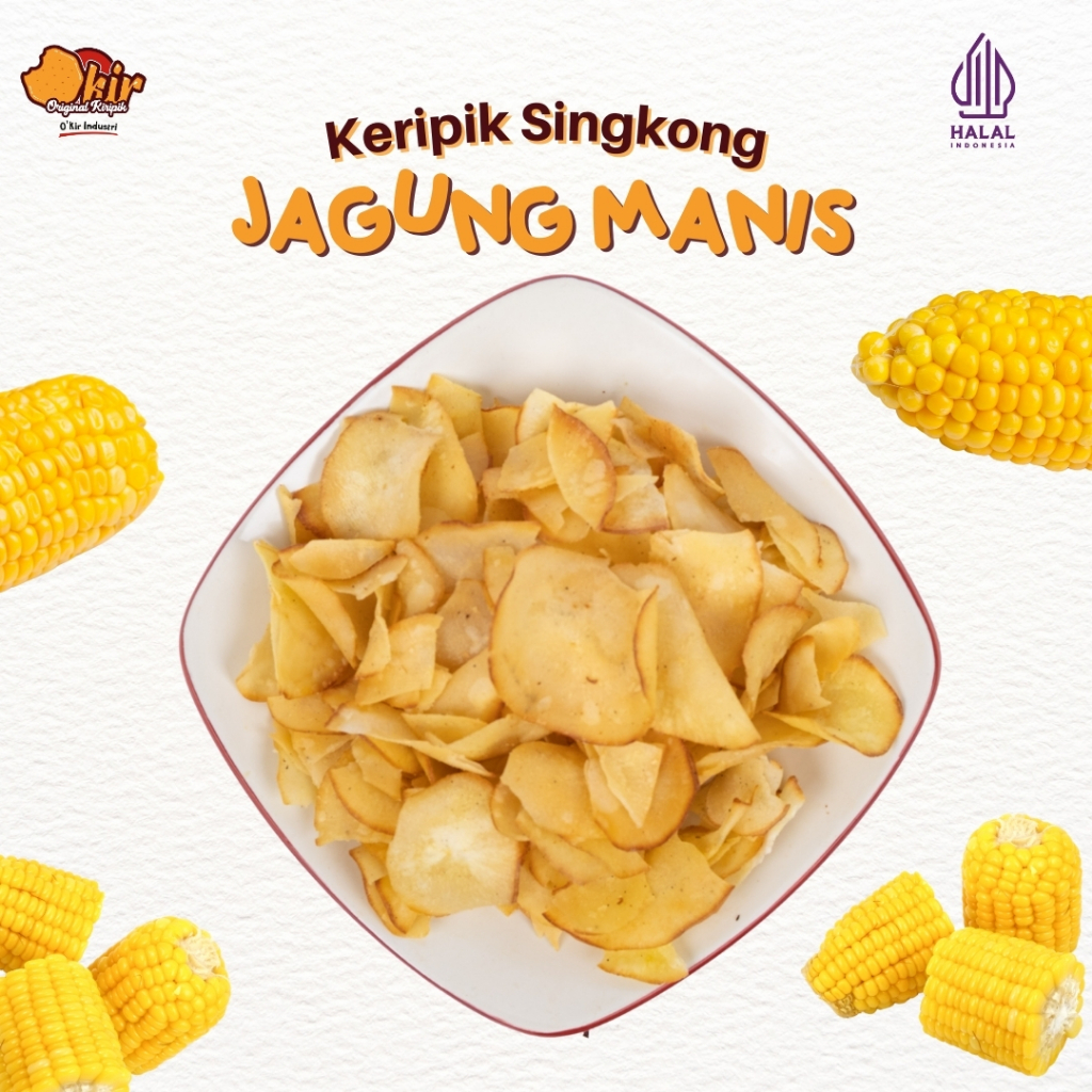 Jual KERIPIK SINGKONG JAGUNG MANIS 1kg/500gr/250gr/100gr ORIGINAL KIRIPIK (OKIR) | Shopee Indonesia