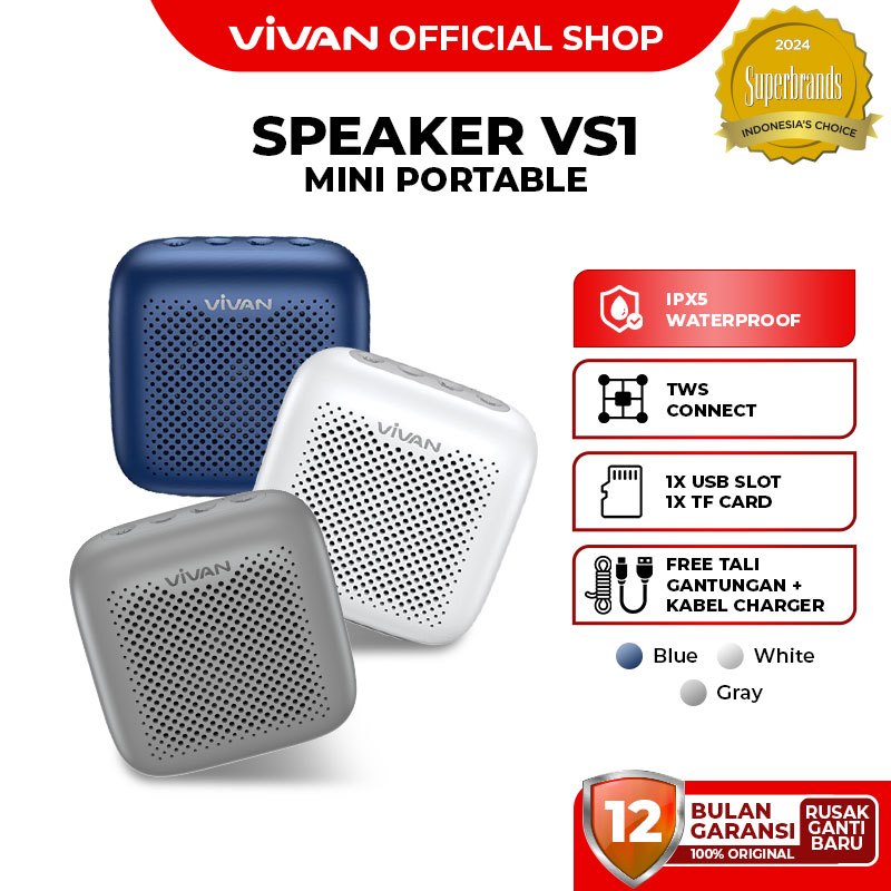 Jual Speaker Bluetooth VIVAN VS1 Mini Wireless Audio Portable Mega Bass ...