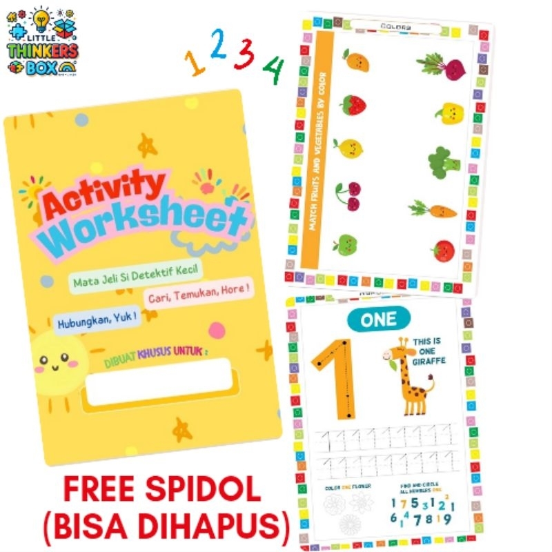 Jual Worksheet Activity Anak Usia 2-3 Tahun Volume 1 Siap Pakai Free ...