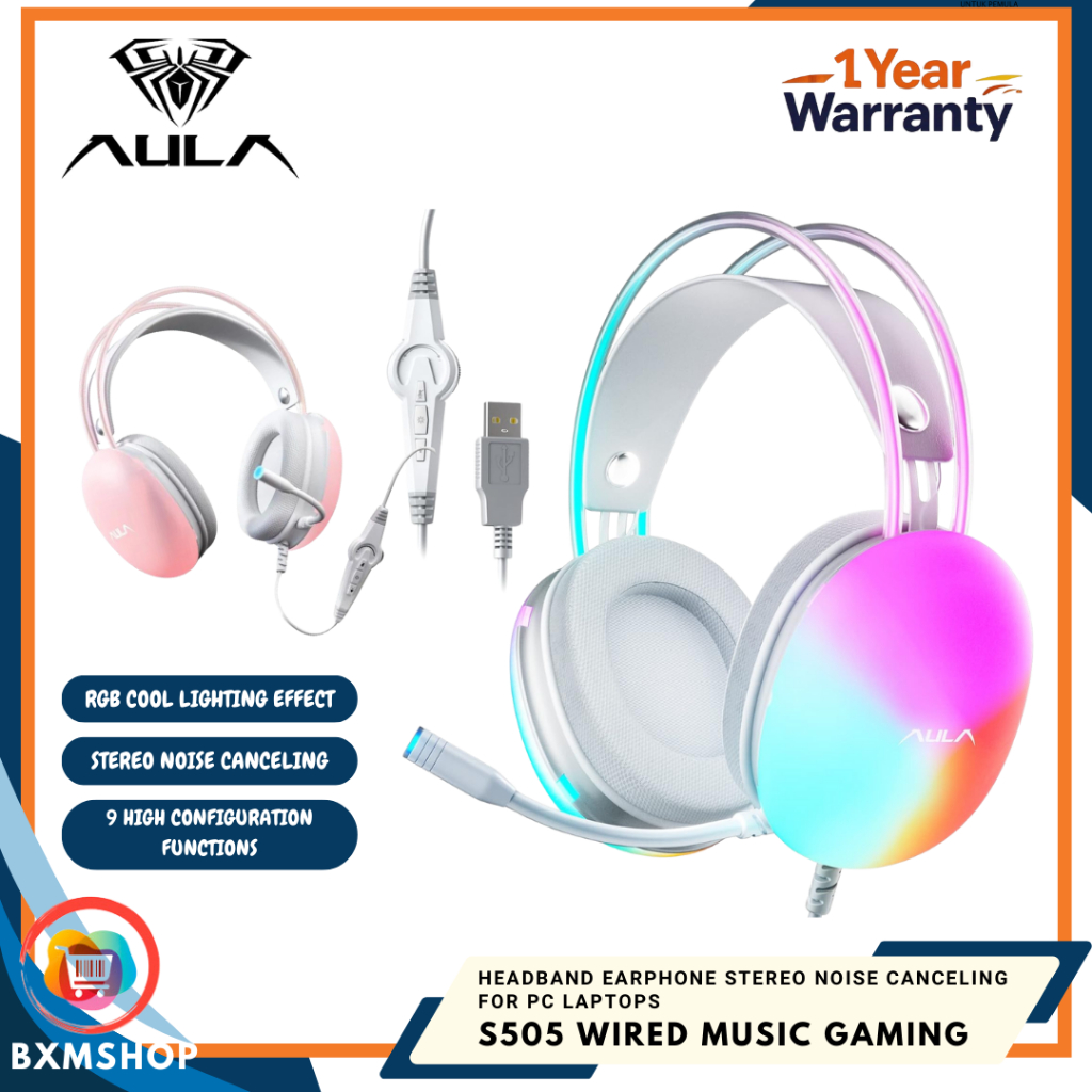 Jual AULA S505 Wired Gaming Headset Noise Cancelling 7.1 Stereo ...
