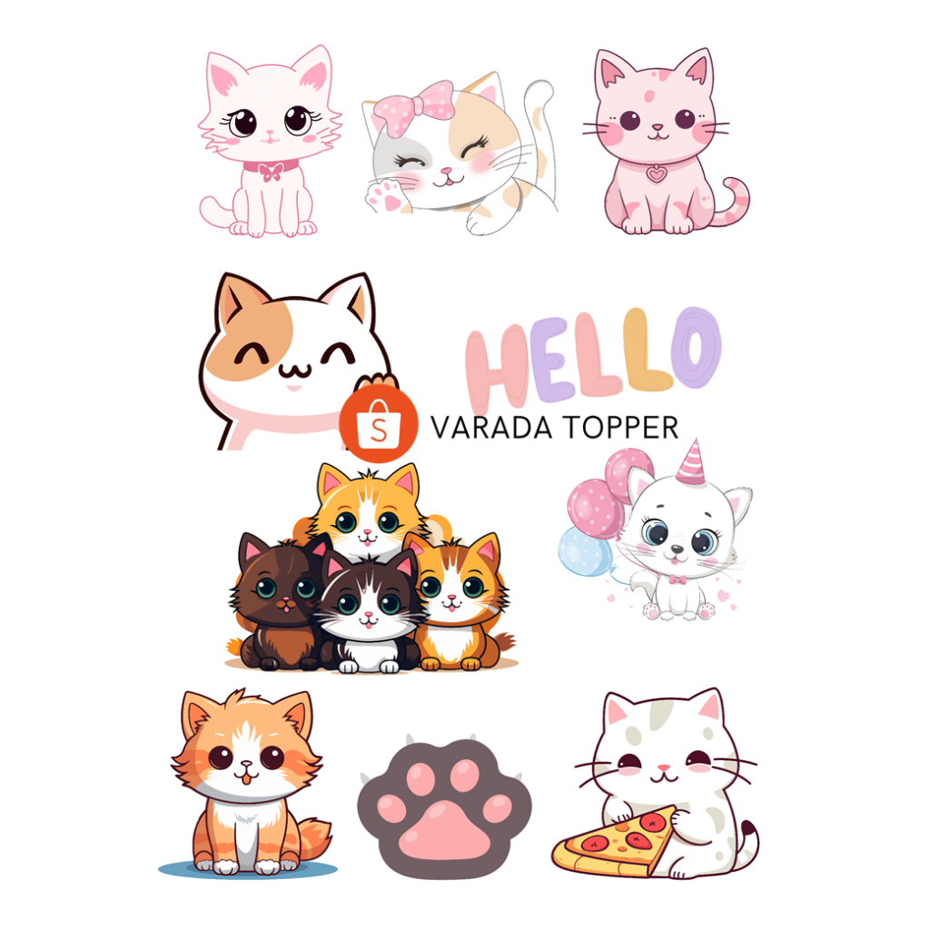 Jual KUCING LUCU/Topper Birthday Kucing Free Custom Nama/Hiasan Cake ...