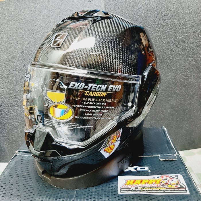 Jual Helm Modular Scorpion Exo Tech evo carbon solid | Shopee Indonesia
