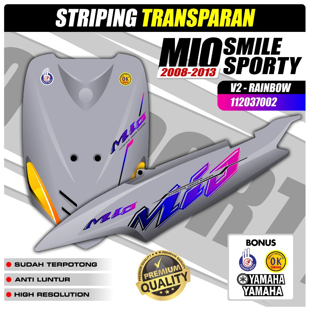 Jual Striping Transparan UV Mio Sporty Urban / Striping Mio Sporty / Mio smile, Sticker ...