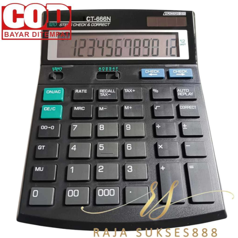 Jual Kalkulator Dagang sdc 666N ct 666 N 12 digit Calculator Warna Hitam | Shopee Indonesia
