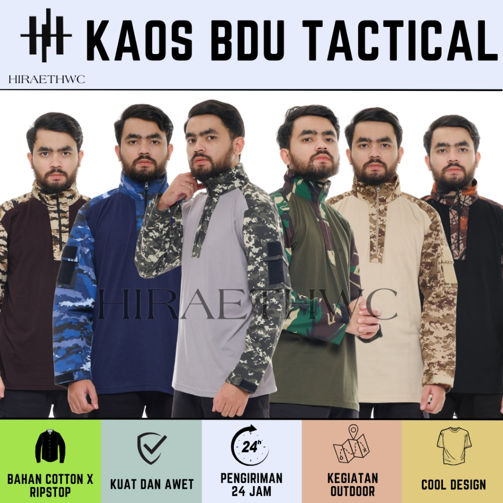 Jual HIRAETH - KAOS LAPANGAN LORENG ARMY BDU BAJU VELCRO TANGAN PANJANG TAKTIKAL | Shopee Indonesia