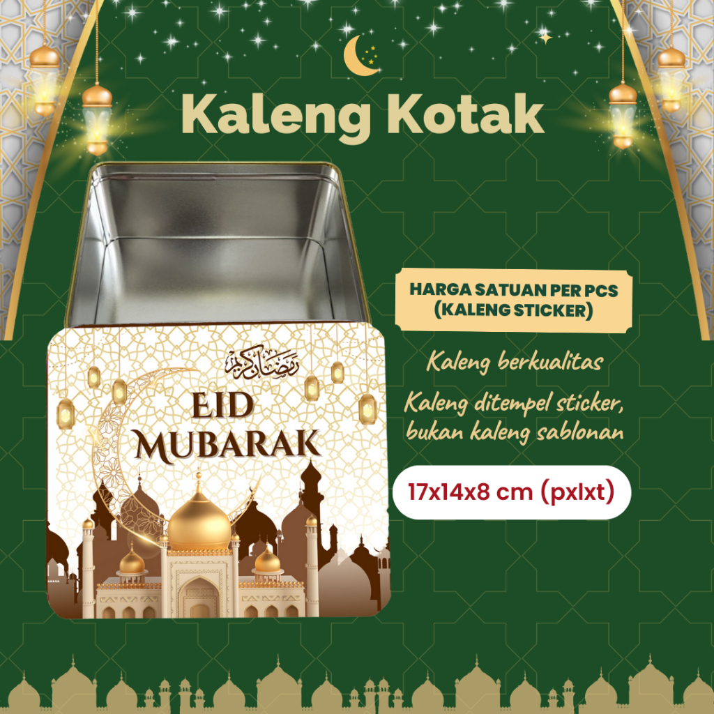 Jual Kotak Kaleng Lebaran Toples Hampers 17x14x8 cm Box Idul Fitri ...