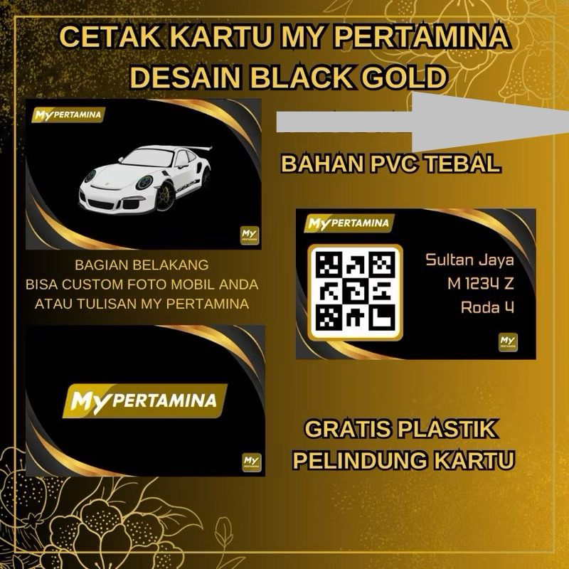 Jual Cetak Kartu My pertamina Bahan PVC Desain Black Gold | Shopee Indonesia