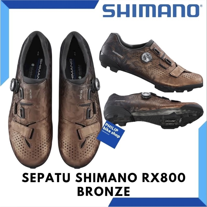 Jual SEPATU CLEAT MTB SHIMANO RX8 SH - RX800 BRONZE WIDE | Shopee Indonesia