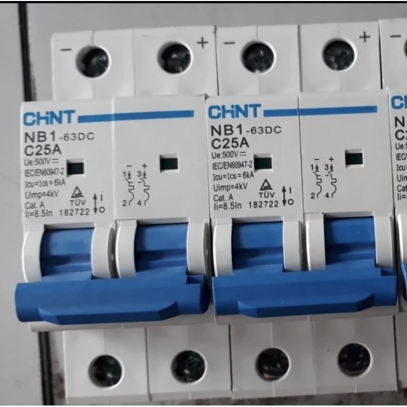 Jual MCB CHINT DC NB1-63DC 2P 6kA 1A, 2A, 4A, 6A, 10A, 13A, 16A, 20A ...