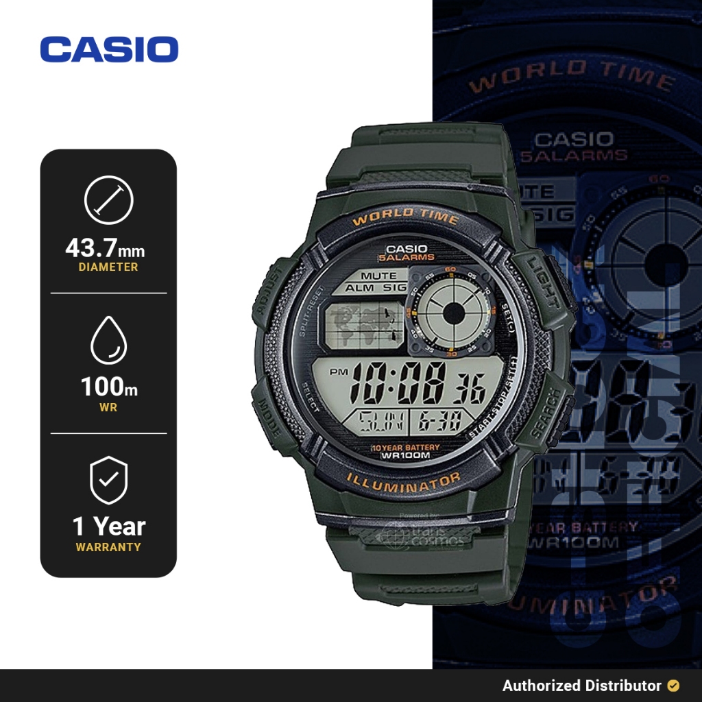 Jual [READY INSTANT] Casio Original AE-1000W-3AVDF Jam Tangan Pria Digital Waterproof | Shopee ...