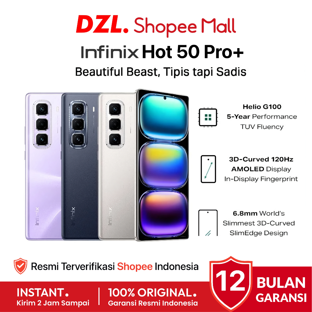 Jual DZL - HP INFINIX Hot 50 Pro+ 8/256 GB NFC Original Resmi Official ...