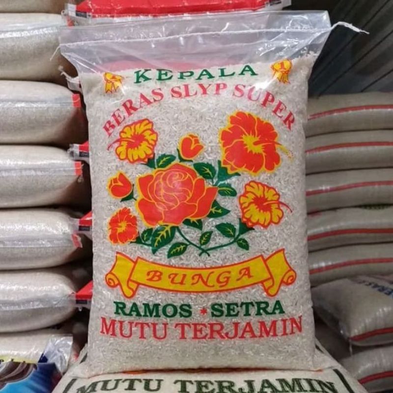Jual beras cap bunga 5kg mutu terjamin pulen enak | Shopee Indonesia
