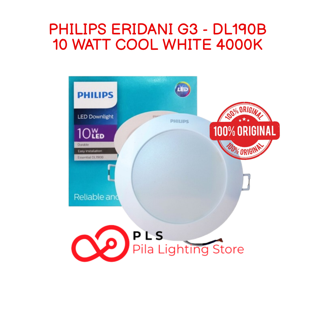 Jual Lampu LED Downlight PHILIPS Lampu Kamar Eridani DL190B G3 10W 10 ...