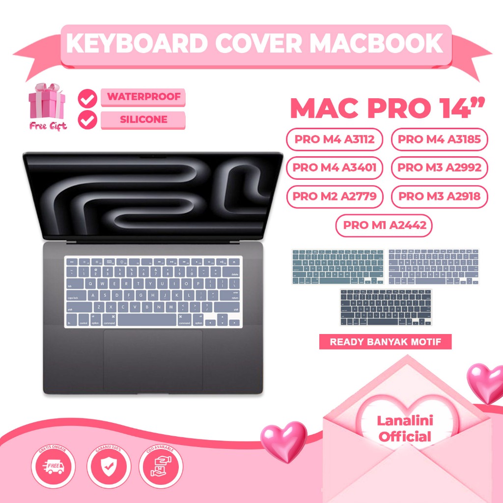 Jual Keyboard Protector Polos MacBook Pro M4 Keyboard Cover Chip ProM4 ...