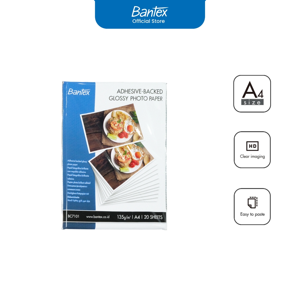 Jual Bantex Kertas Foto Stiker / Inkjet Photo Paper / Adheshive Glossy ...
