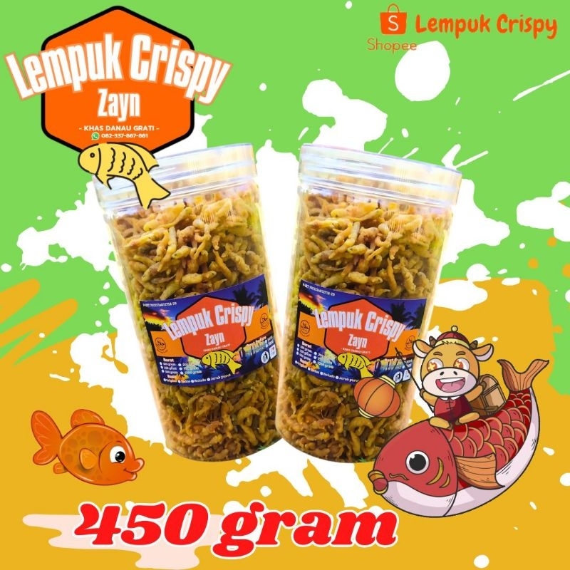 Jual LEMPUK CRISPY 450 GRAM TOPLES (KEMASAN BARU) IKAN KHAS DANAU RANU ...