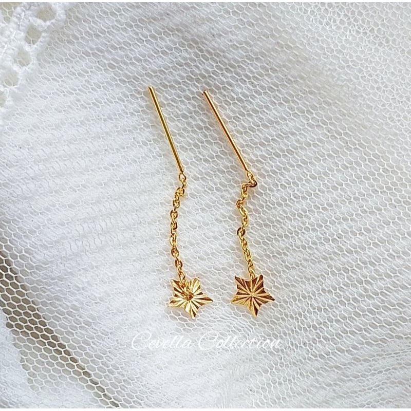 Jual Anting Tusuk Rantai Bintang Emas Muda 1/2 gr | Shopee Indonesia
