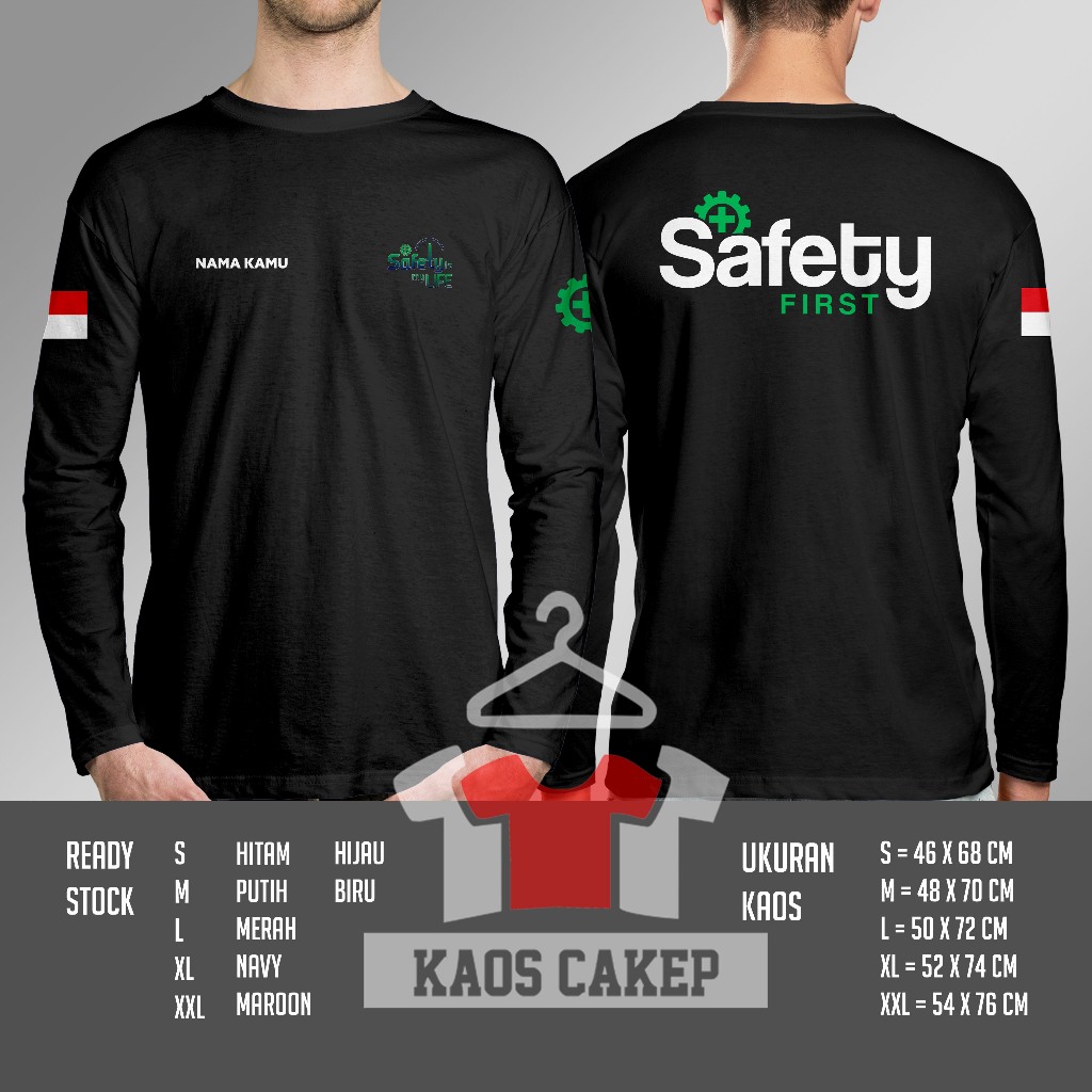 Jual Kaos Safety First Safety Is My Life Gratis Nama Kamu Lengan ...