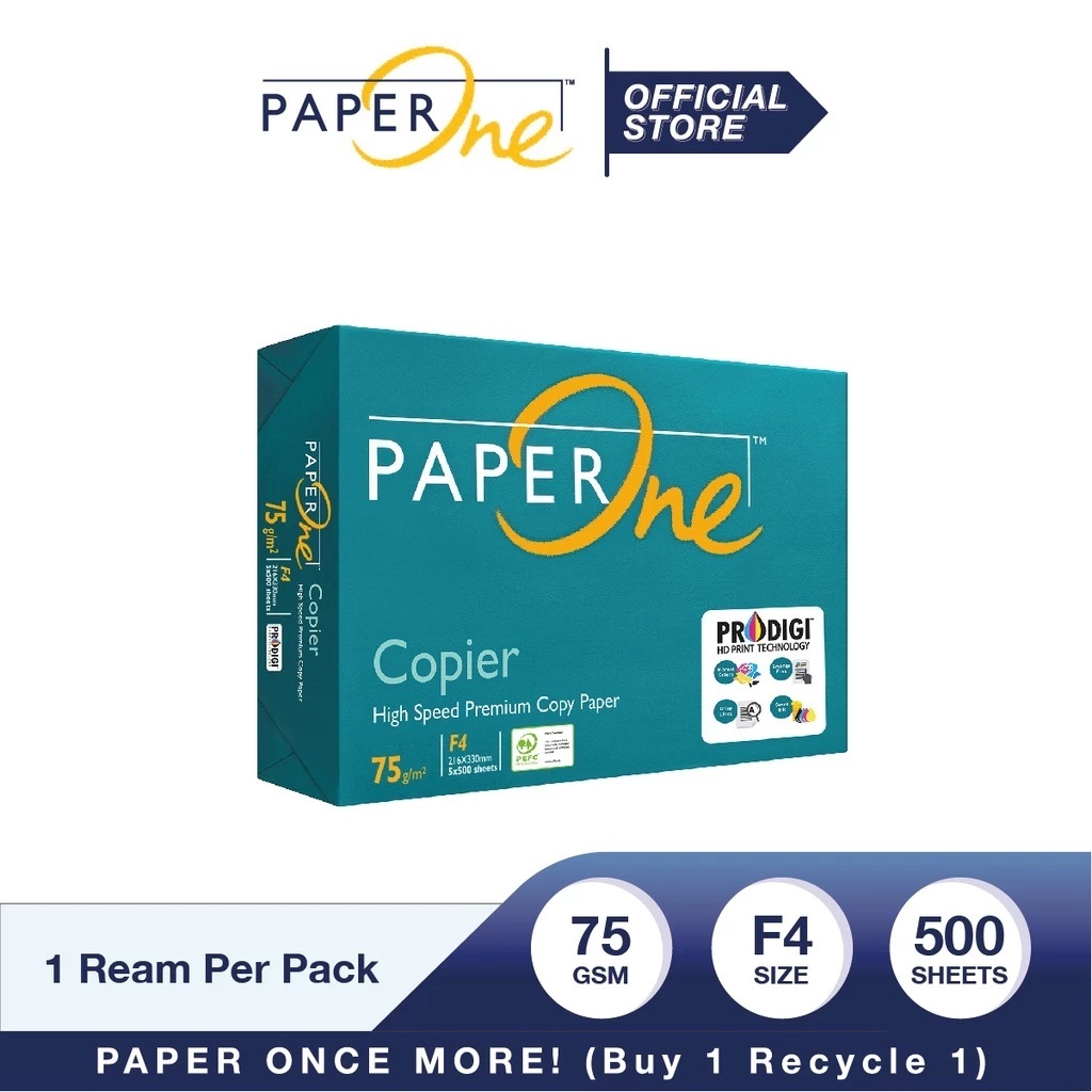 Jual PAPER ONE Kertas HVS F4 75 gram (1 Rim = 500 lbr) | Shopee Indonesia
