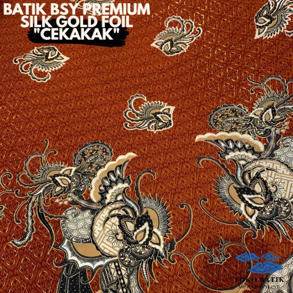 Jual Kain Batik Poly-Cotton BSY GOLD FOIL Premium Silk Motif "Cekakak ...