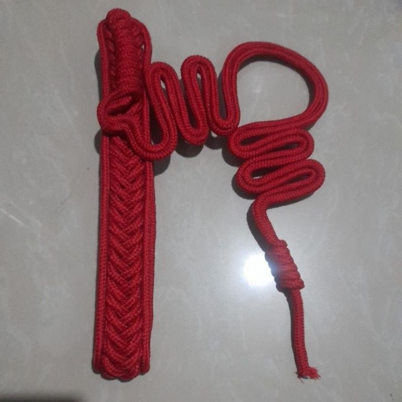 Jual tali komando merah polos-tali provost merah polos satuan | Shopee ...
