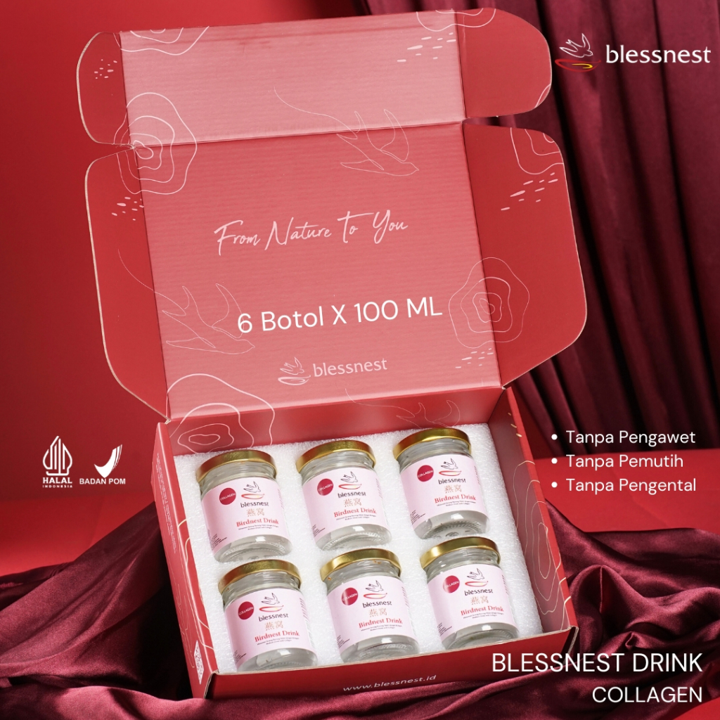 Jual Minuman Sarang Walet - Blessnest Drink Collagen Paket 6/7botol x ...