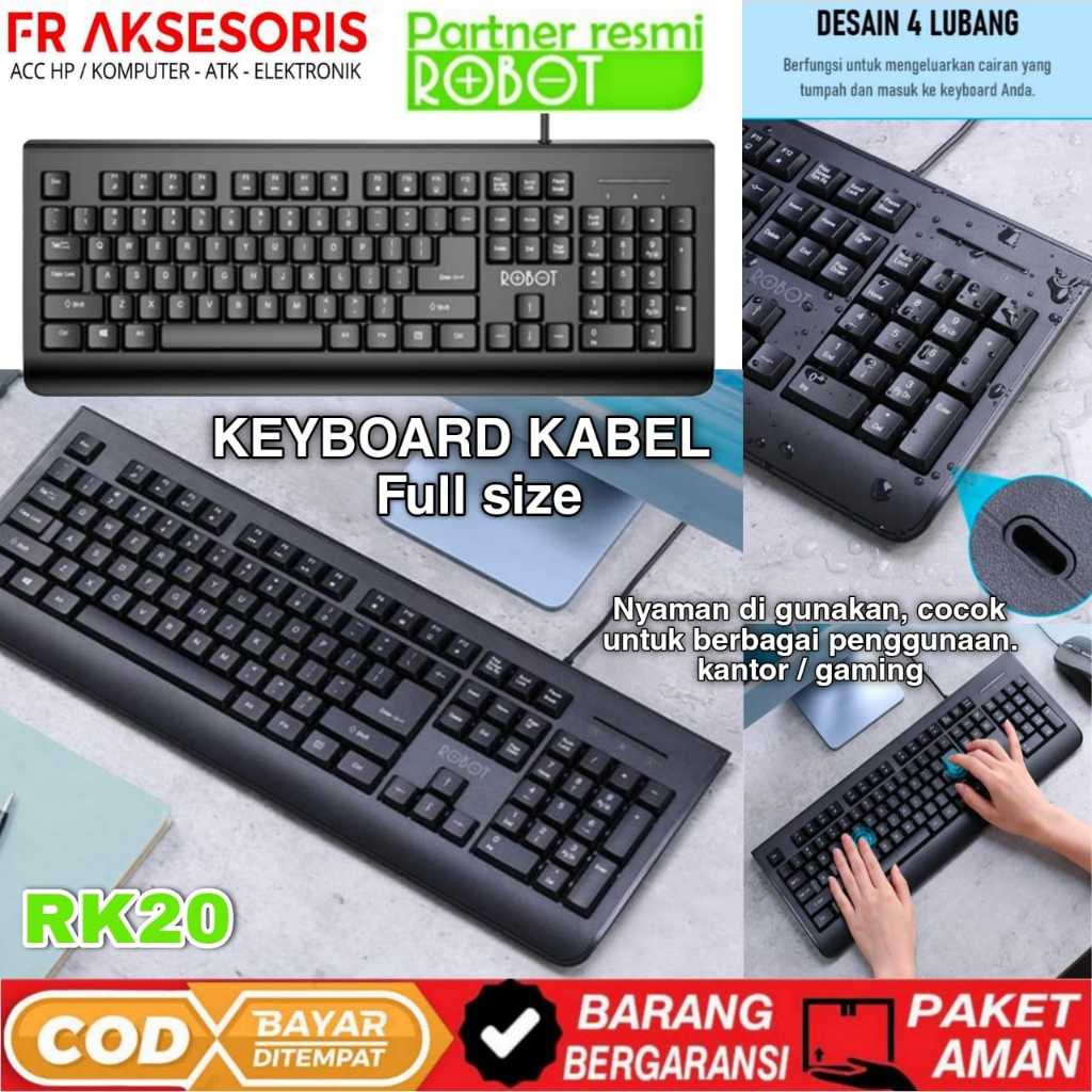 Jual Keyboard Kabel ROBOT RK20 Ergonomis Disen Bahan Berkualitas Tinggi ...
