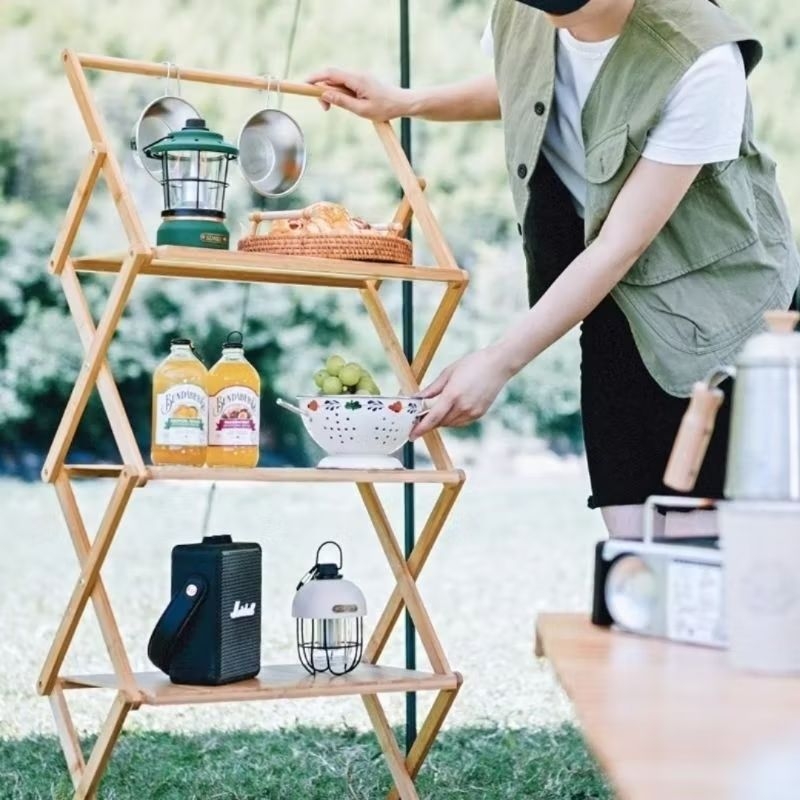 Jual rak camping rak serbaguna susun rak outdor rak lipat kayu ...