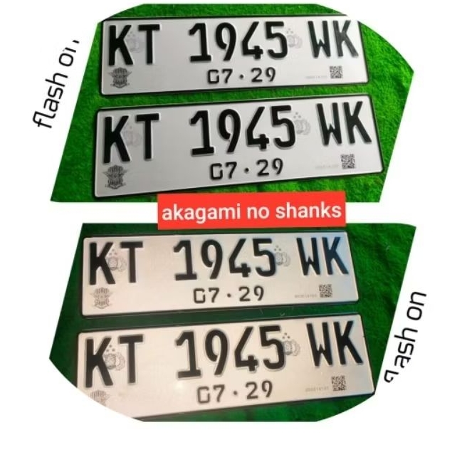 Jual plat mobil barcode/QR asli $amsat reflektif putih font terbaru ...