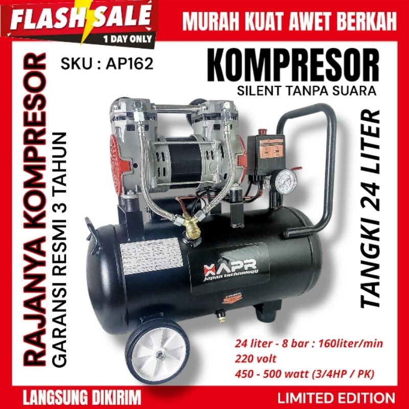 Jual XAPR Air Compressor Angin listrik 24L Kompresor Angin Oiless ...