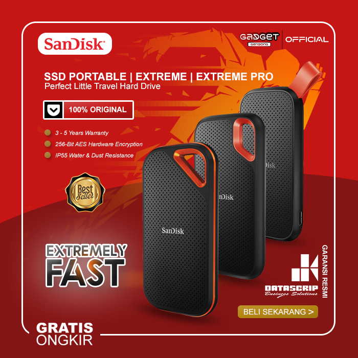 Jual Garansi Resmi | SanDisk SSD 4TB 2TB 1TB Portable - Extreme - PRO E30 E61 E81 USB-C 3.2 Gen ...