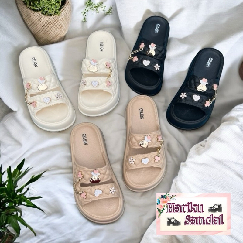 Jual Sandal Fuji Wanita Ban 2 Pin Sarangheo LUVINA Kiyowo 1101-4 Eva ...