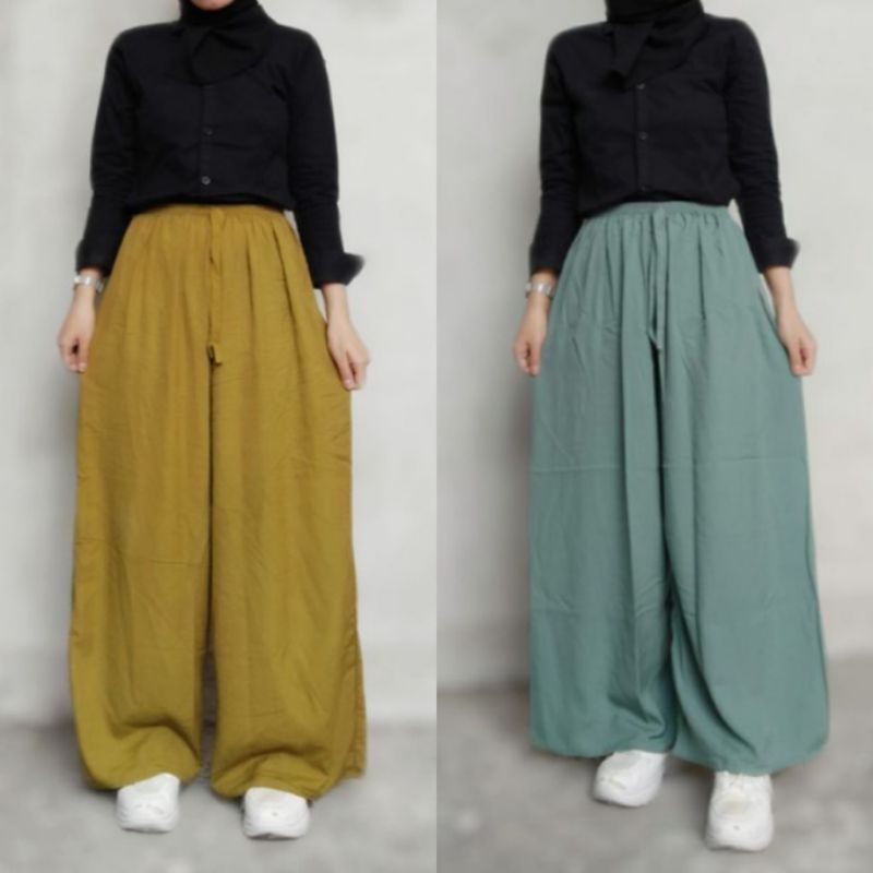 Jual Celana Kulot Rayon Super Jumbo 3XL Muat BB 100 | Shopee Indonesia