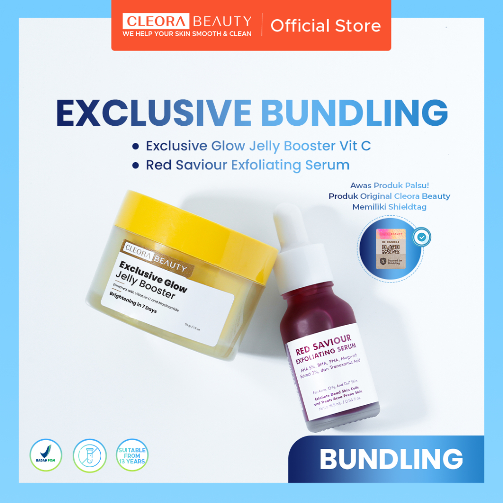 Jual Cleora Glow Skin Exfoliator Package Special Bundle 2in1 ...