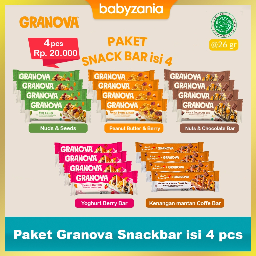 Jual Granola Bar by Granova Snackbar Sarapan / Cemilan Praktis - 26 gr ...