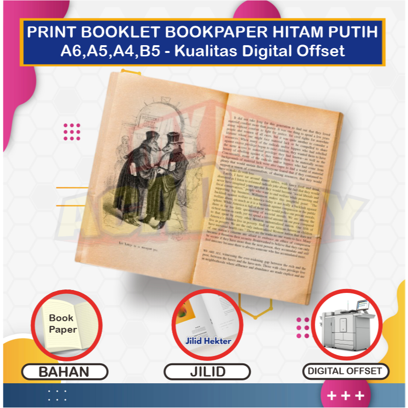 Jual CETAK BOOKLET / PRINT BOOKLET B/W COVER WARNA, BOOKPAPER A4 B5 A5 ...