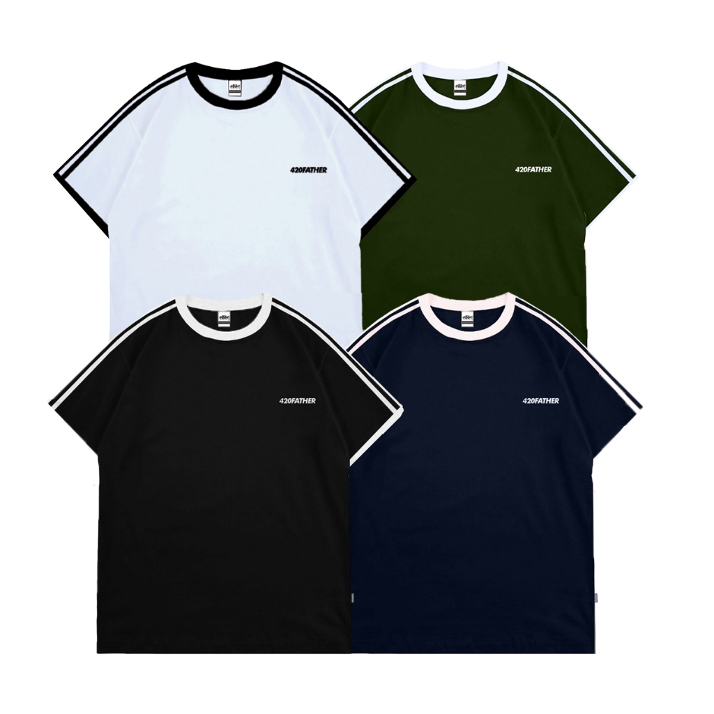 Jual Otsky X 420Father Kaos Pria Double Stripe Cotton 24s | Shopee ...