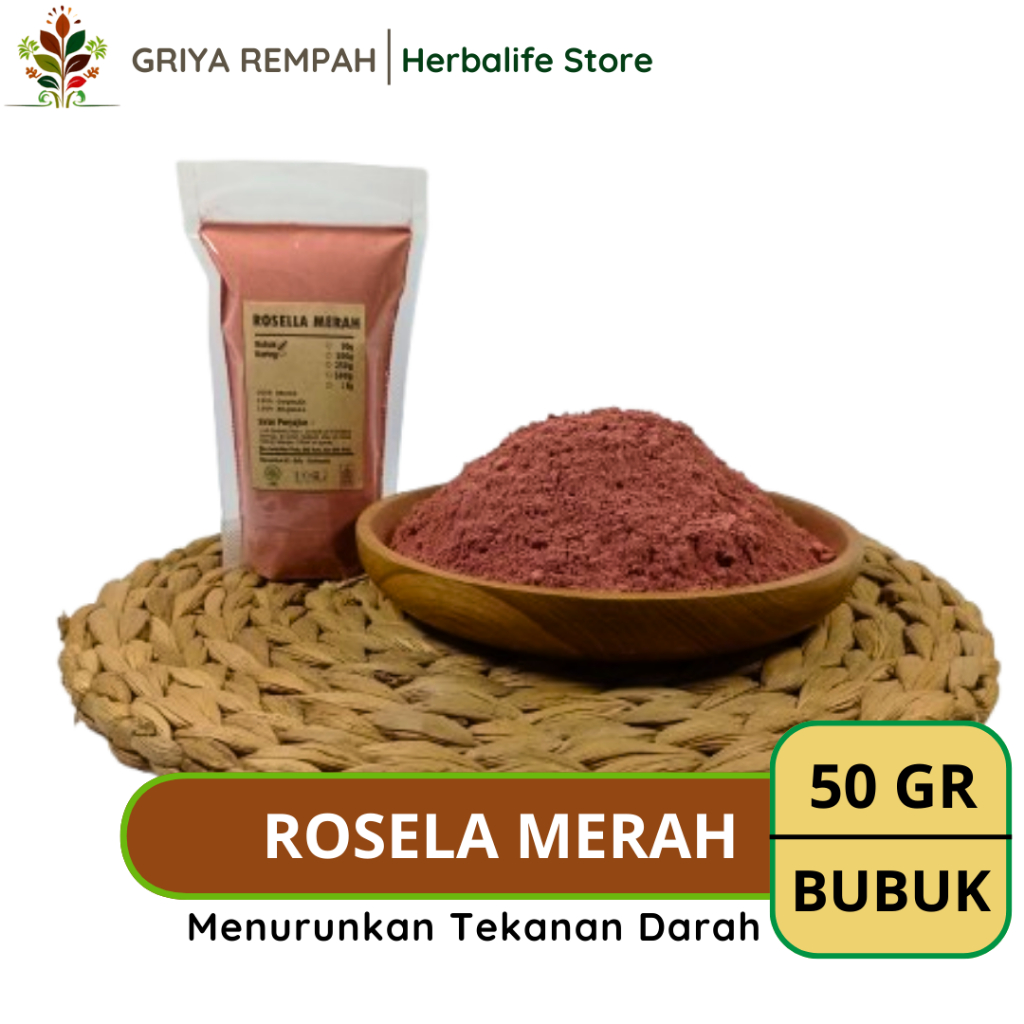 Jual ROSELLA MERAH BUBUK 50 GRAM Rempah Herbal Simplisia Alami untuk ...