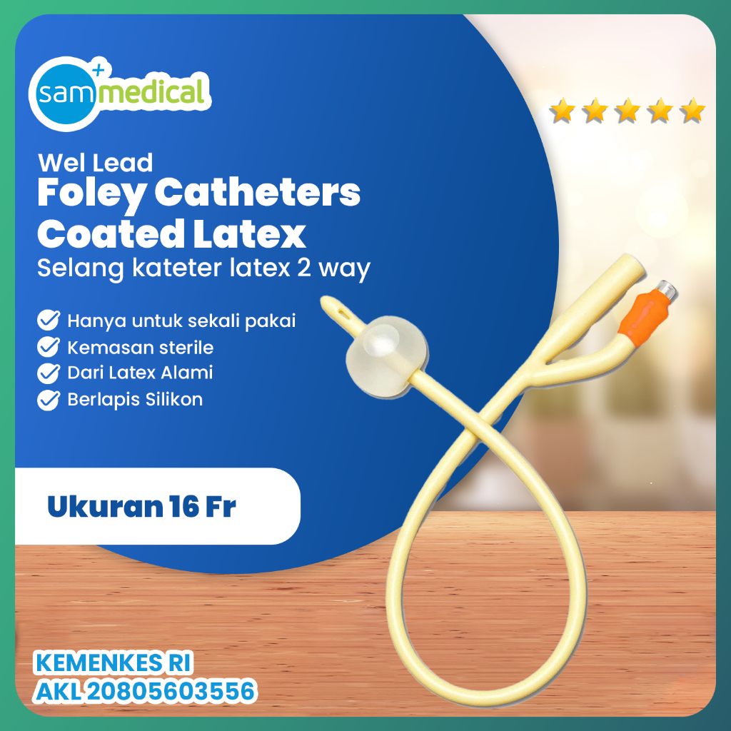 Jual Well Lead Latex Foley Chateter 2 Way / Folley Kateter Lateks ...
