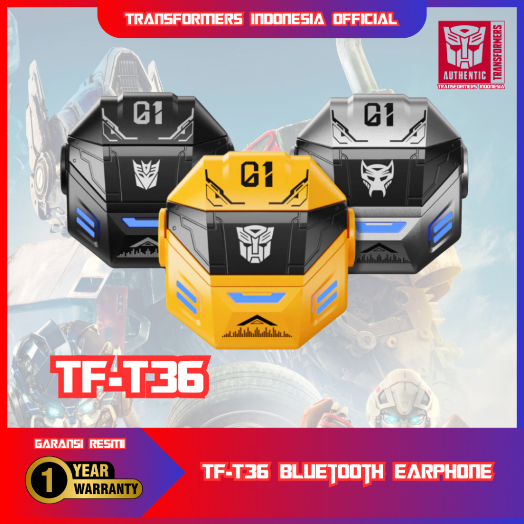 Jual Transformers TWS TF-T36 Earphone Wireless Bluetooth 5.4 Daya Tahan ...