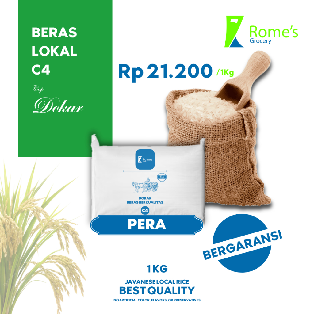 Jual Beras Lokal (Pera) | 1 Kg I Fresh 100% I Bergaransi I Romes ...