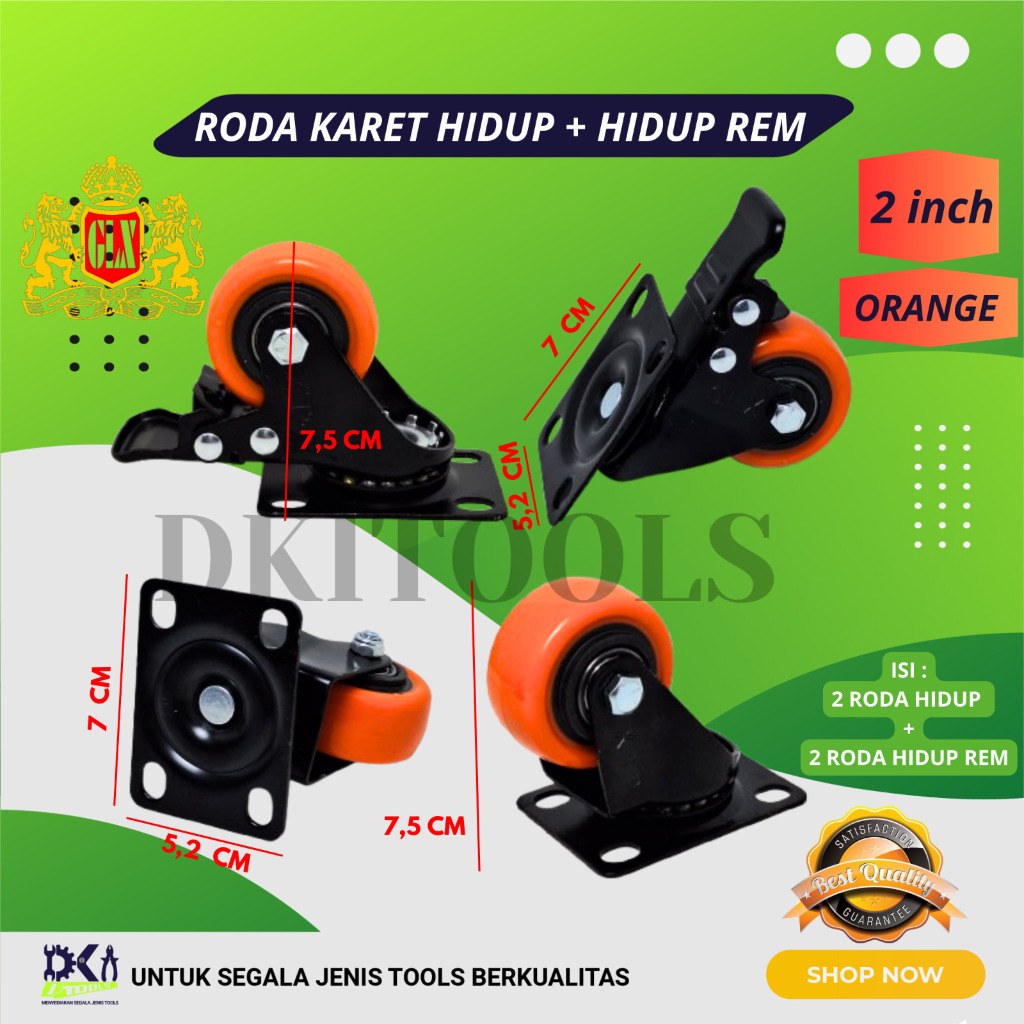 Jual GLX Roda Karet Orange Hidup / Roda Karet Orange Mati / Roda Karet ...